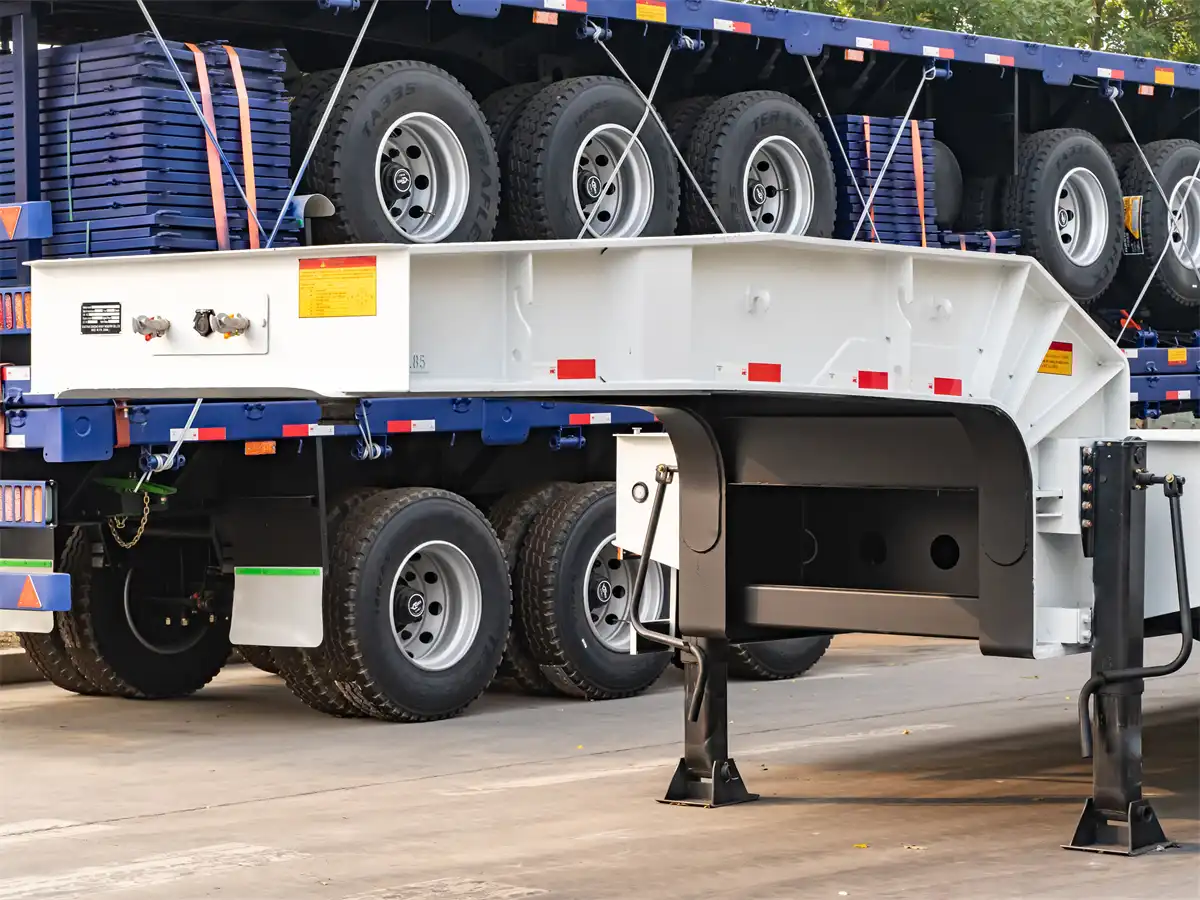 3 Axle Low Bed Trailer - 20/40ft Lowbed Trailer Factory Direct Sale